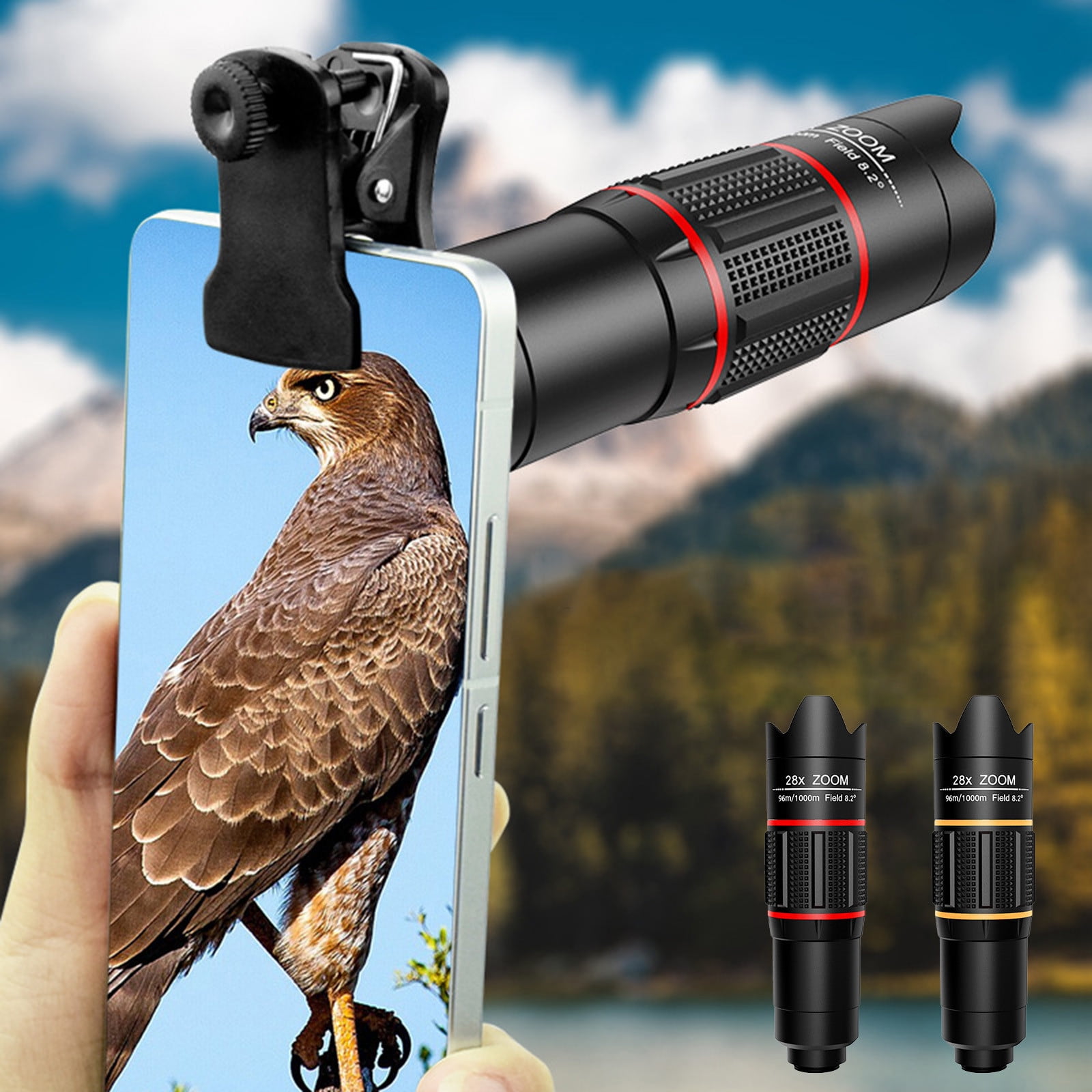 Mobile Phone Telephoto Lens, 28x High Magnification, Low Light Night ...