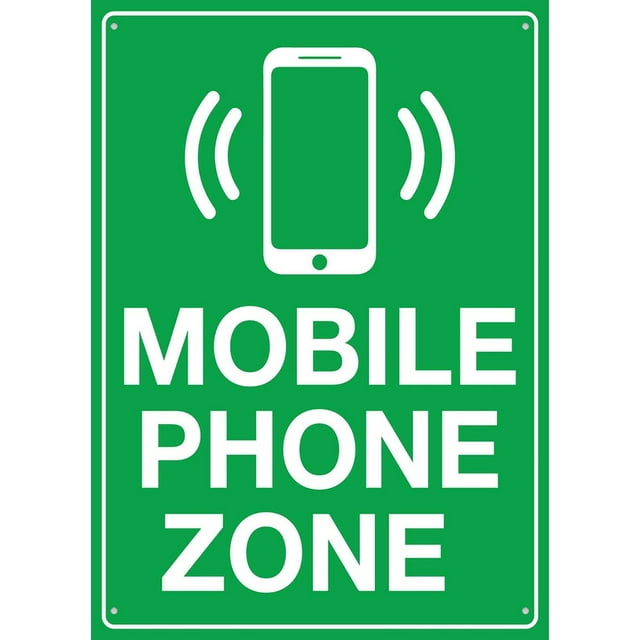 Mobile Phone Zone Sign 8 X 12 Inches Rust Free . Aluminum - Uv ...