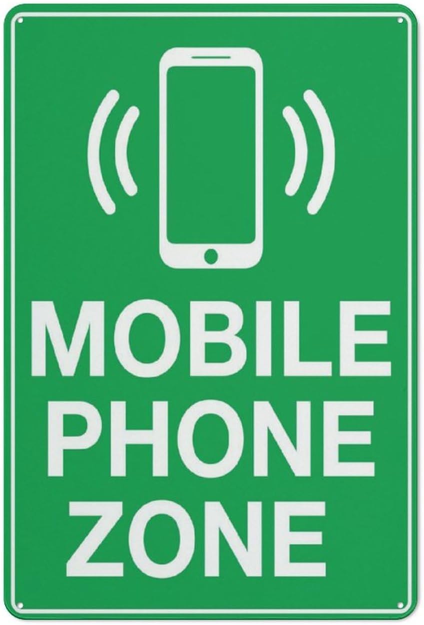 Mobile Phone Zone Sign Outdoor Metal Sign - 12 X 8 Metal Signs For ...