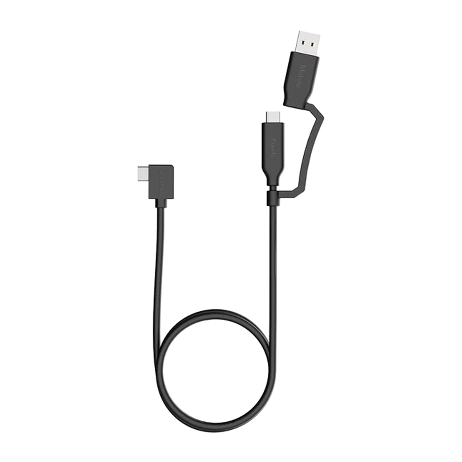 Mobile Pixels 3-Ft. USB-C to USB-C Cable with Type-A Adapter, Black ...