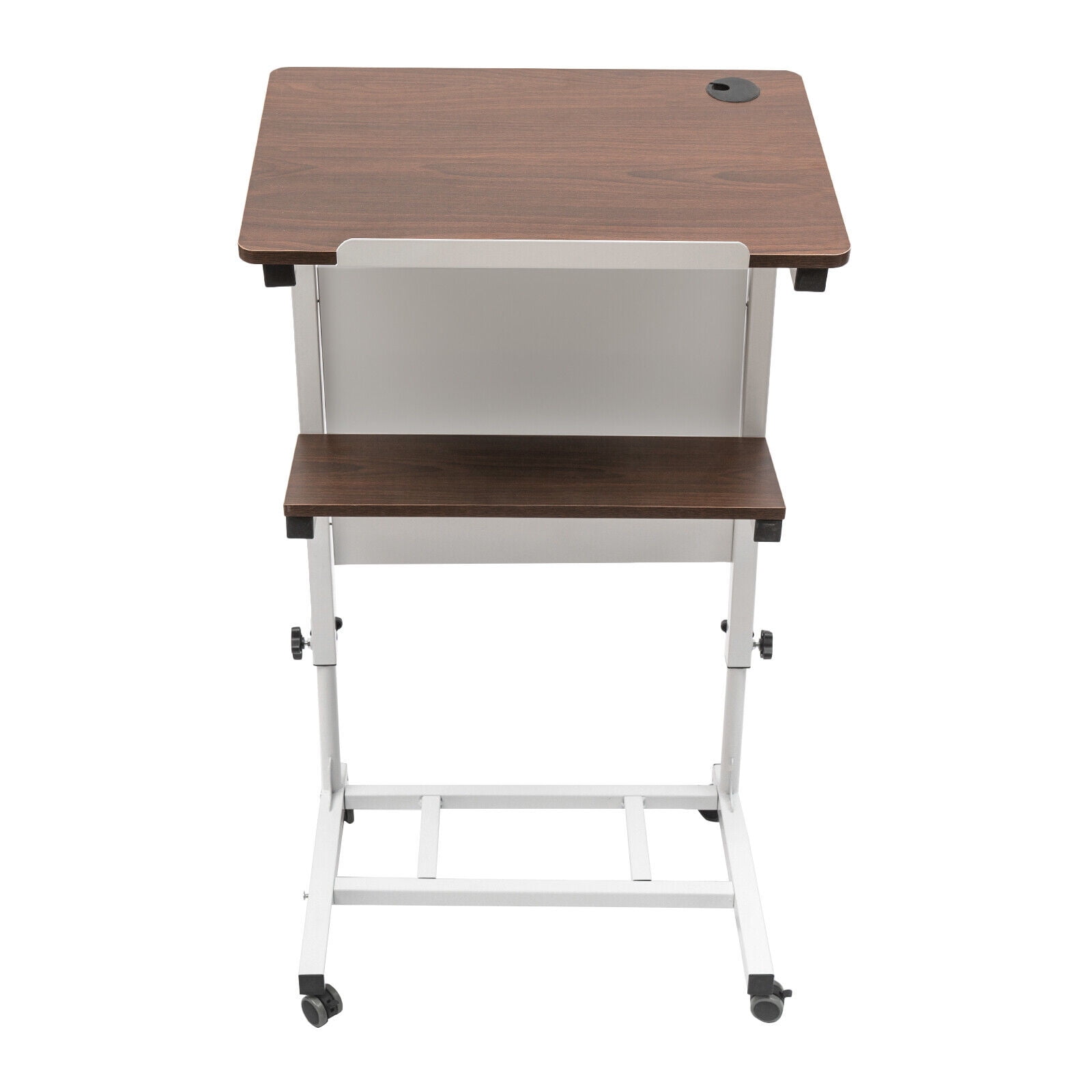 Mobile Podium Rolling Presentation Lectern, Laptop Cart Stand up Desk W/ Wheels White - Walmart.com