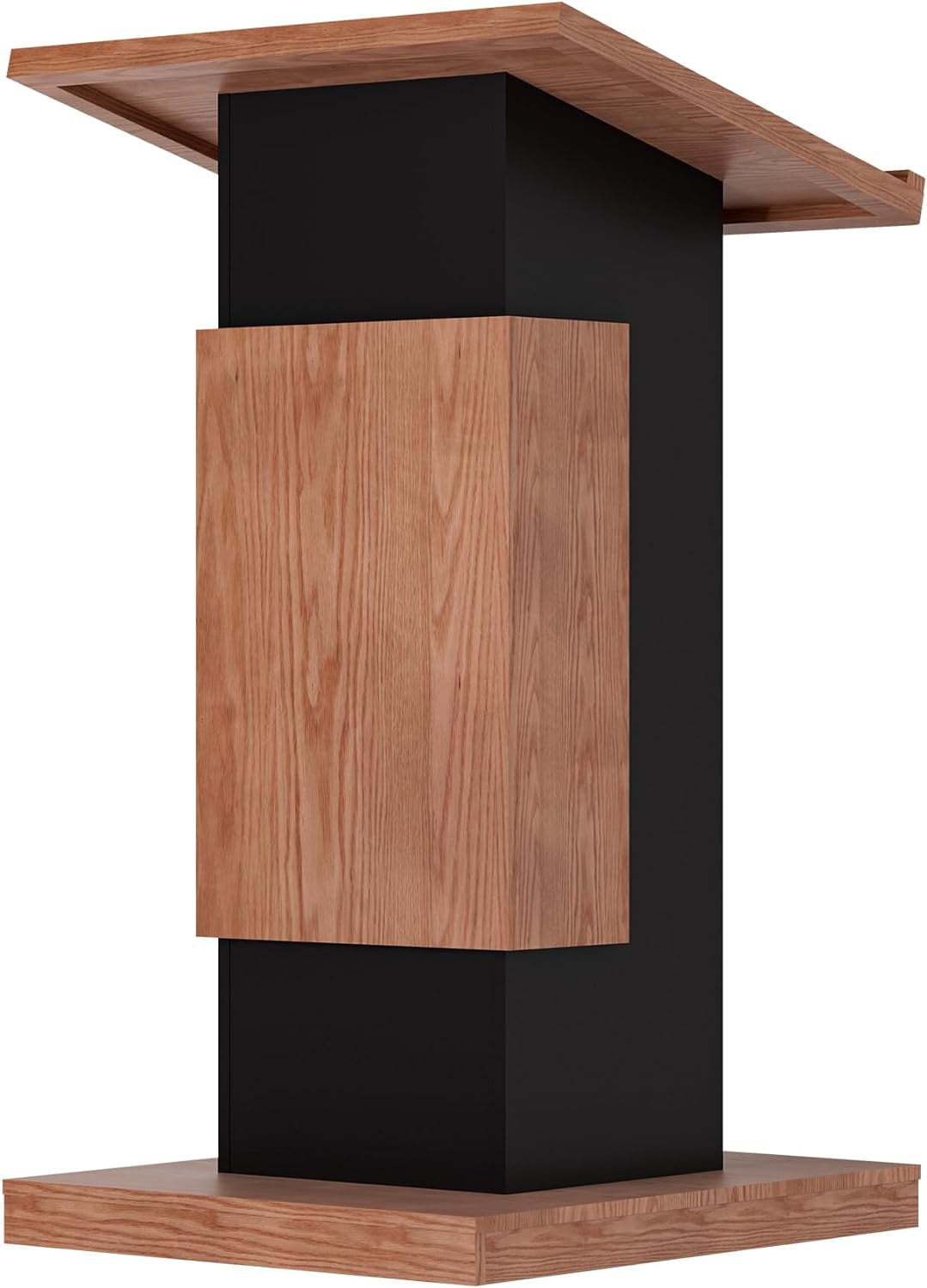 Mobile Podium Stand with Inclined Tabletop, Business Wooden Lecture ...