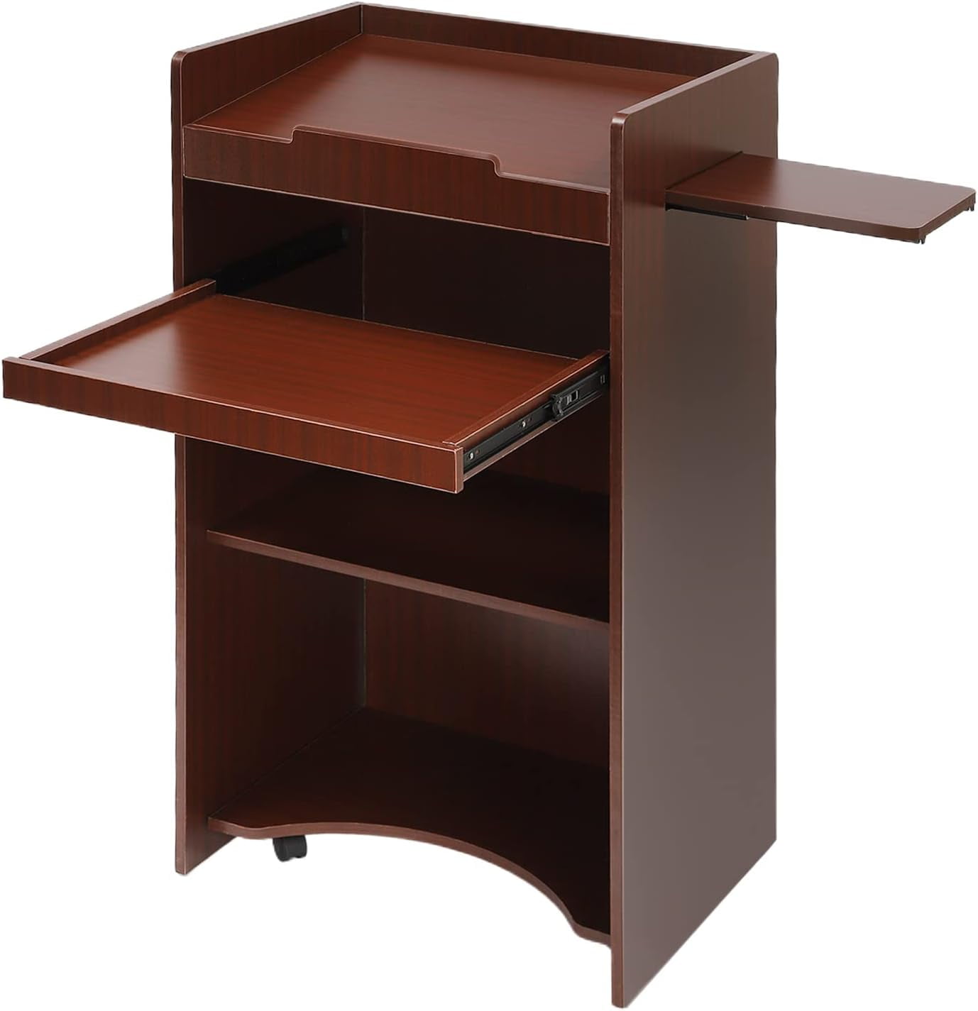 Mobile Portable Lectern Podium Stand, Standing Podium Stand with Wheels ...