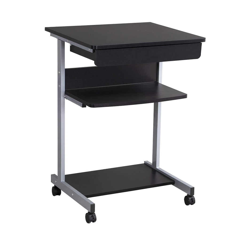 Mobile Presentation Stand Podium, Small Laptop Table w/ 2 Brake Casters ...