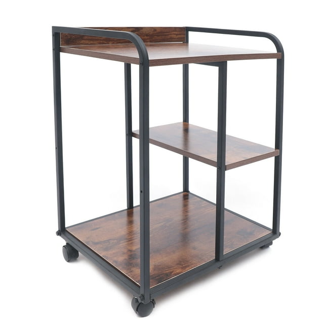 Mobile Printer Stand Rack with Storage Shelves,3 Tier Under Desk Metal ...