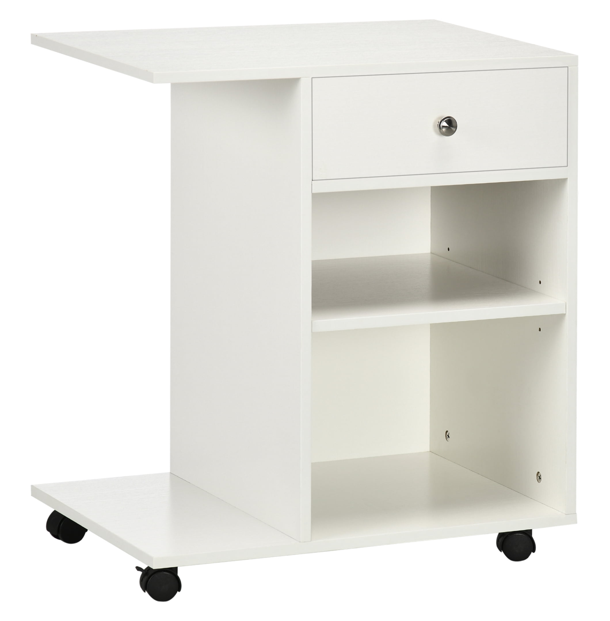 Mobile Printer Stand, Rolling File Cabinet Cart with Wheels, Adjustable ...