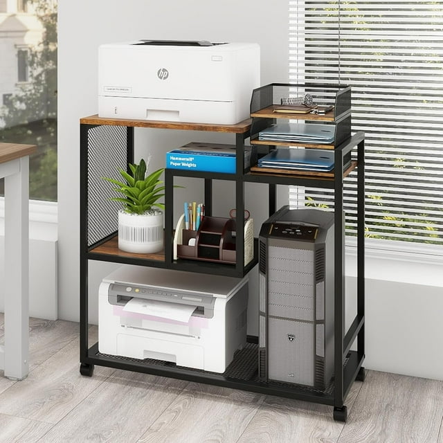 Mobile Printer Stand with Wheels,Computer Host Cart,PC Tower Stand ...