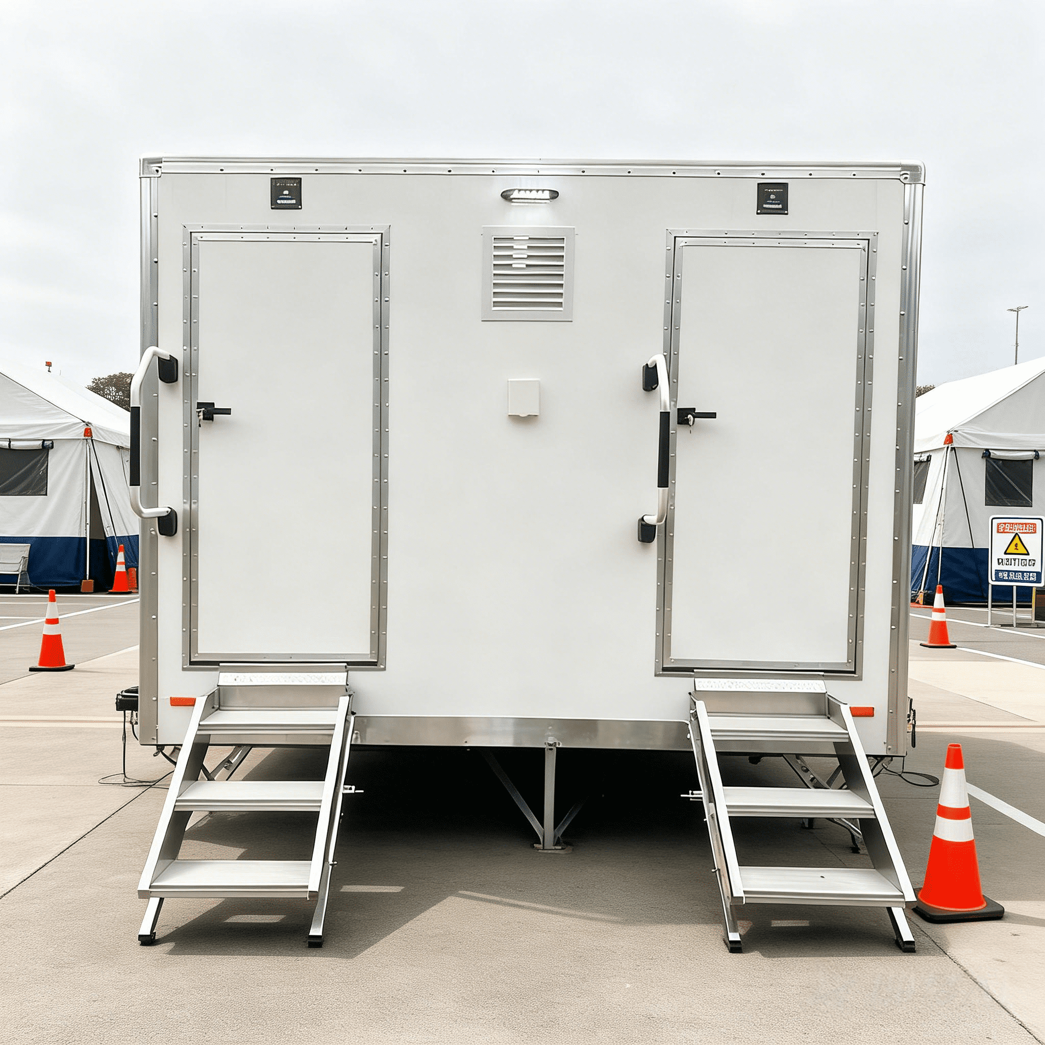 Portable Restroom and Bathroom Trailer with Private Interior and ...