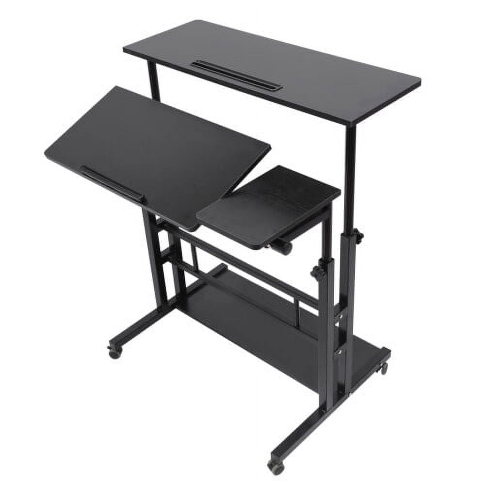 Mobile Rolling Computer Desk Laptop Table Stand w/ Wheel Home Office ...