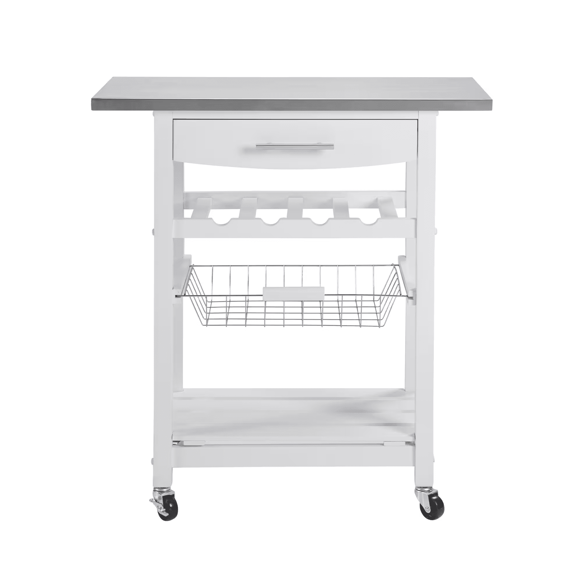 Mobile Rolling Kitchen Island Trolley Serving Cart with Underneath ...