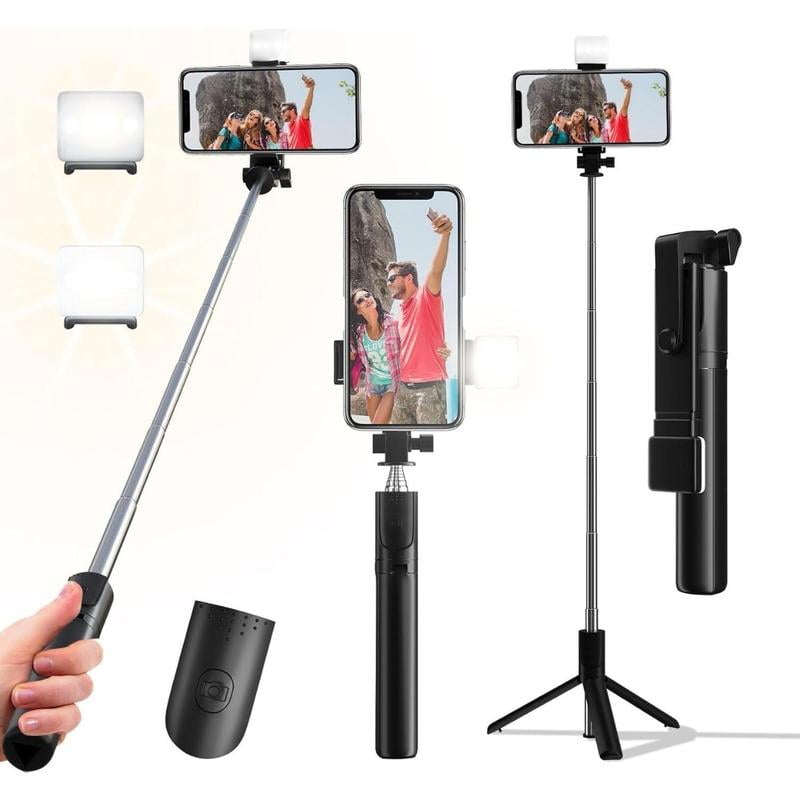 Mobile Selfie Stick with Fill Light, 67-Inch Mobile Tripod, Wireless ...