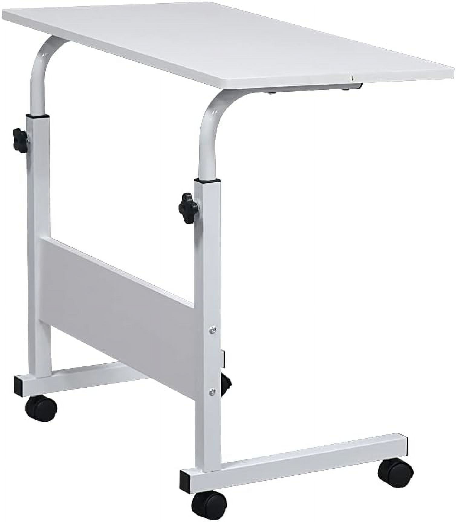 Mobile Side Table Adjustable Rolling Lapdesk Couch End Table with ...