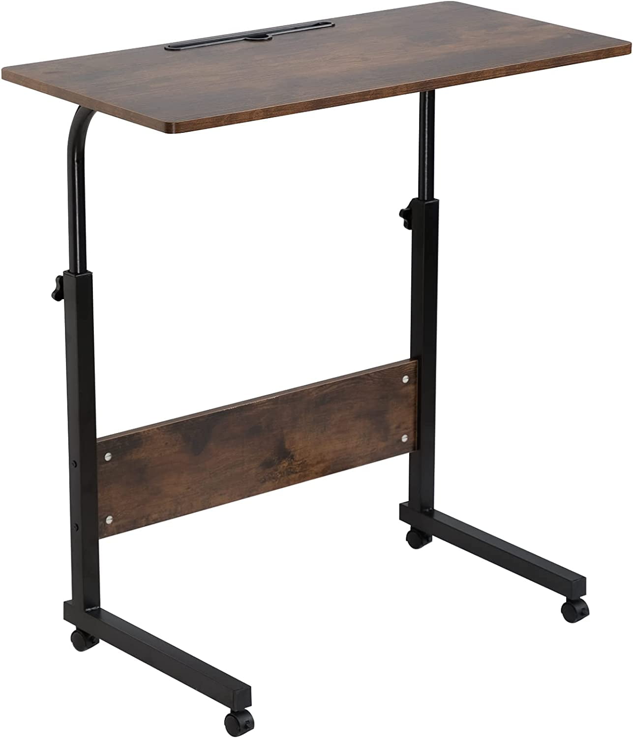 Mobile Side Table, Mobile Laptop Desk Cart, Adjustable Over Bed Table ...