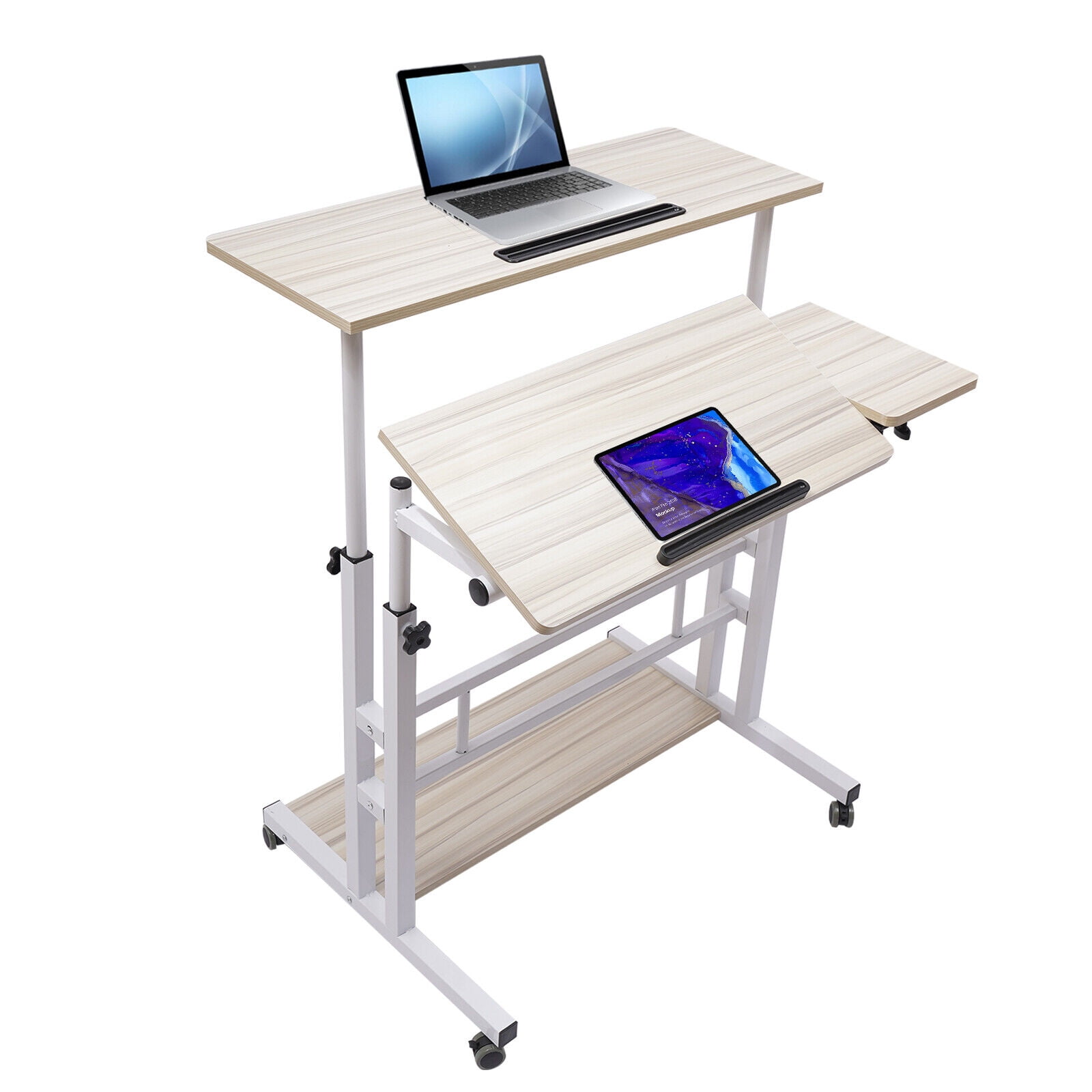 Mobile Sit-Stand Desks, Contemporary Rolling Height Adjustable Stand Up ...