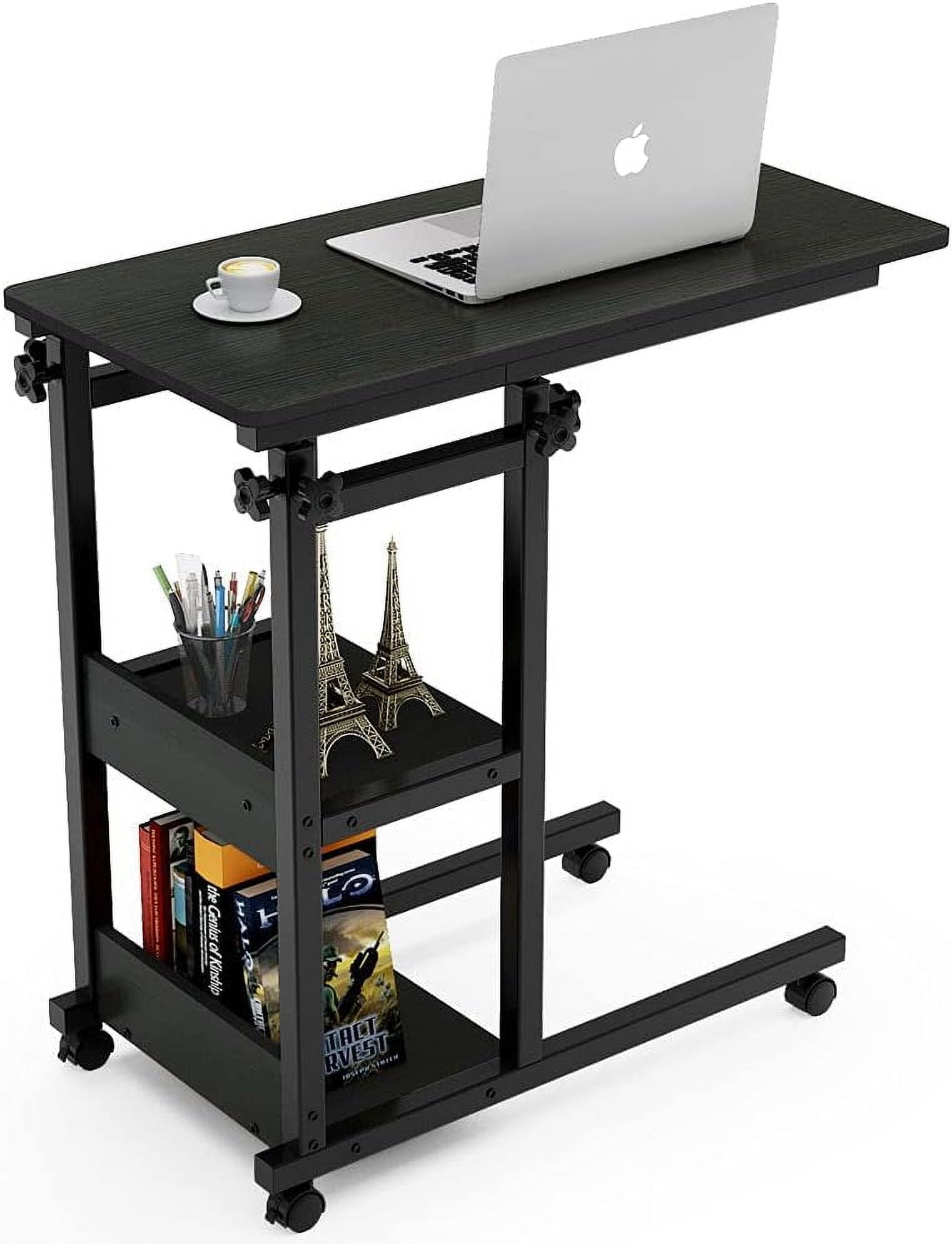 Mobile Snack Side End Table - Adjustable C Table with Wheels, Sofa ...