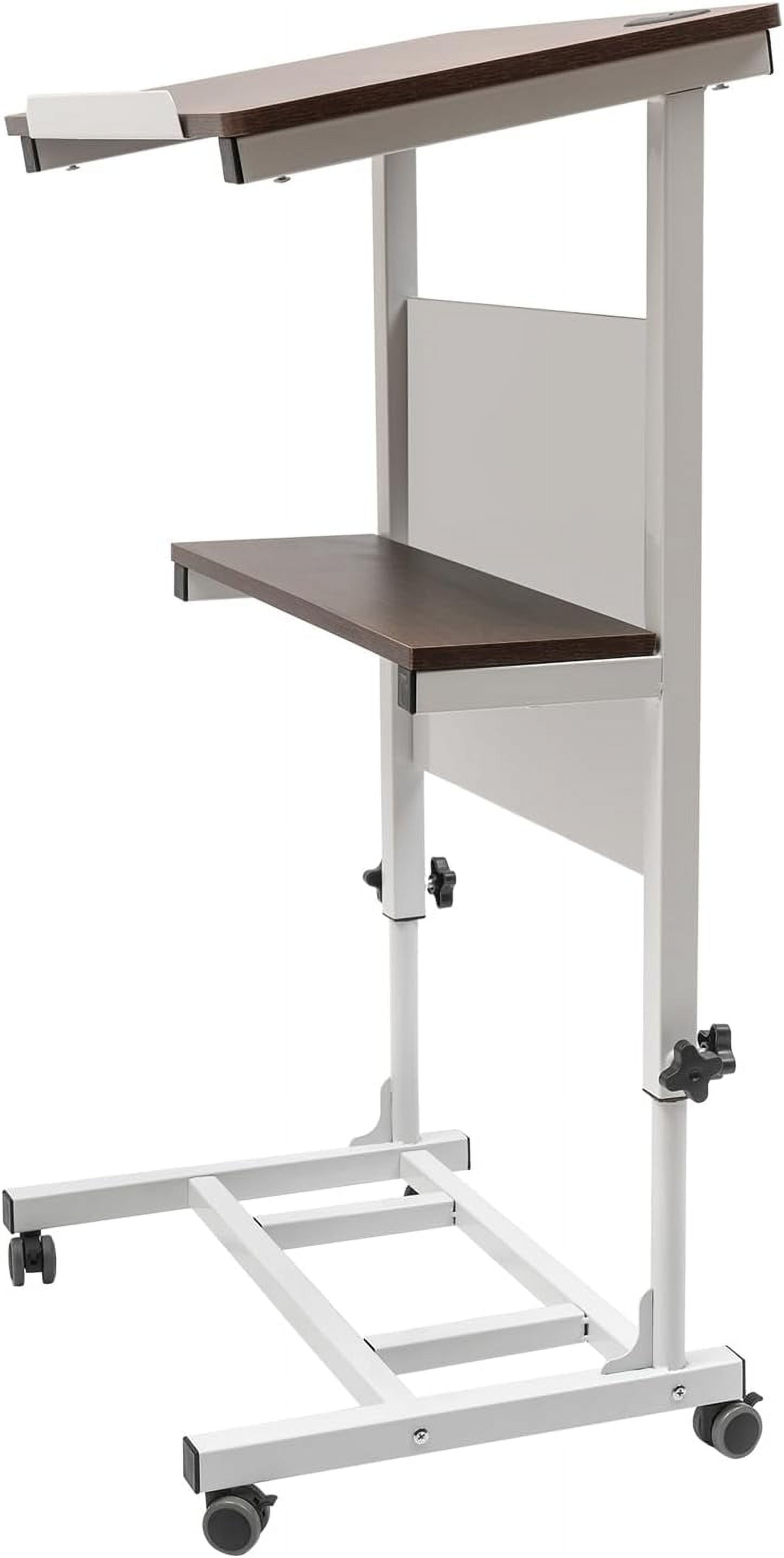Mobile Stand Up Desk, Rolling Lectern Podium, Height Adjustable Podium ...