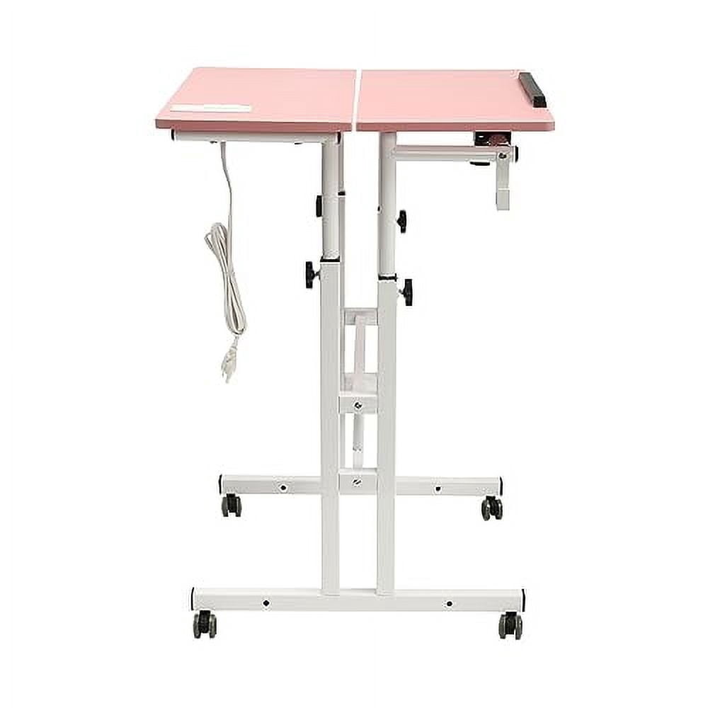 Mobile Stand Up Desk With USB Interfaces & Socket, Adjustable Standing ...