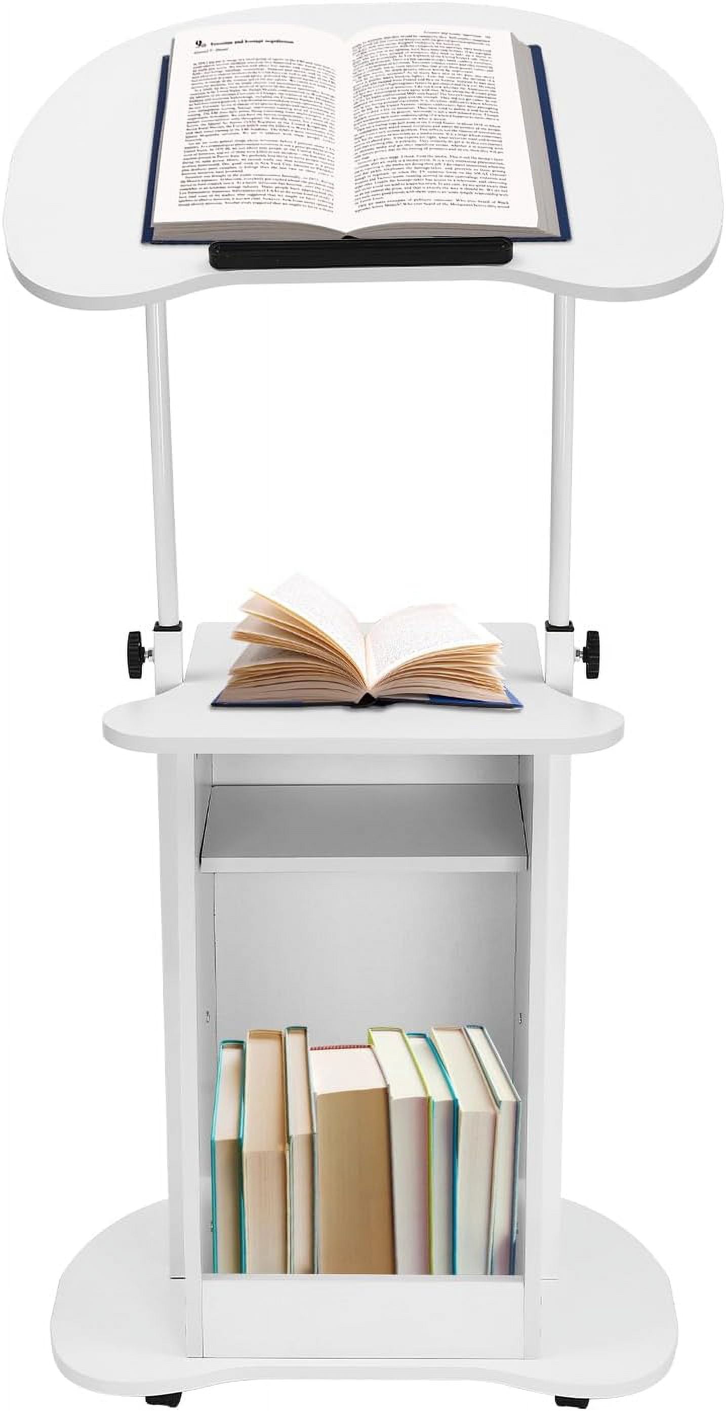 Mobile Stand Up Lectern, Height Adjustable Stand Up Lectern Podium ...