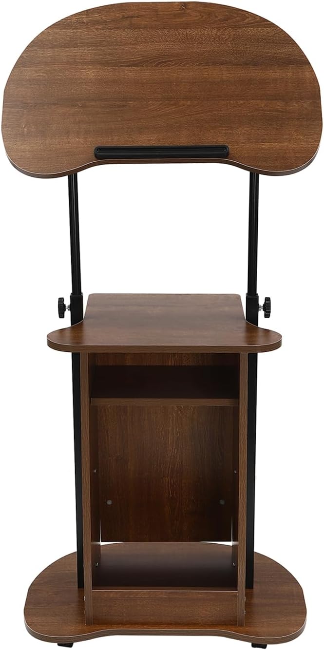 Mobile Stand Up Lectern, Height Adjustable Stand Up Lectern Podium ...