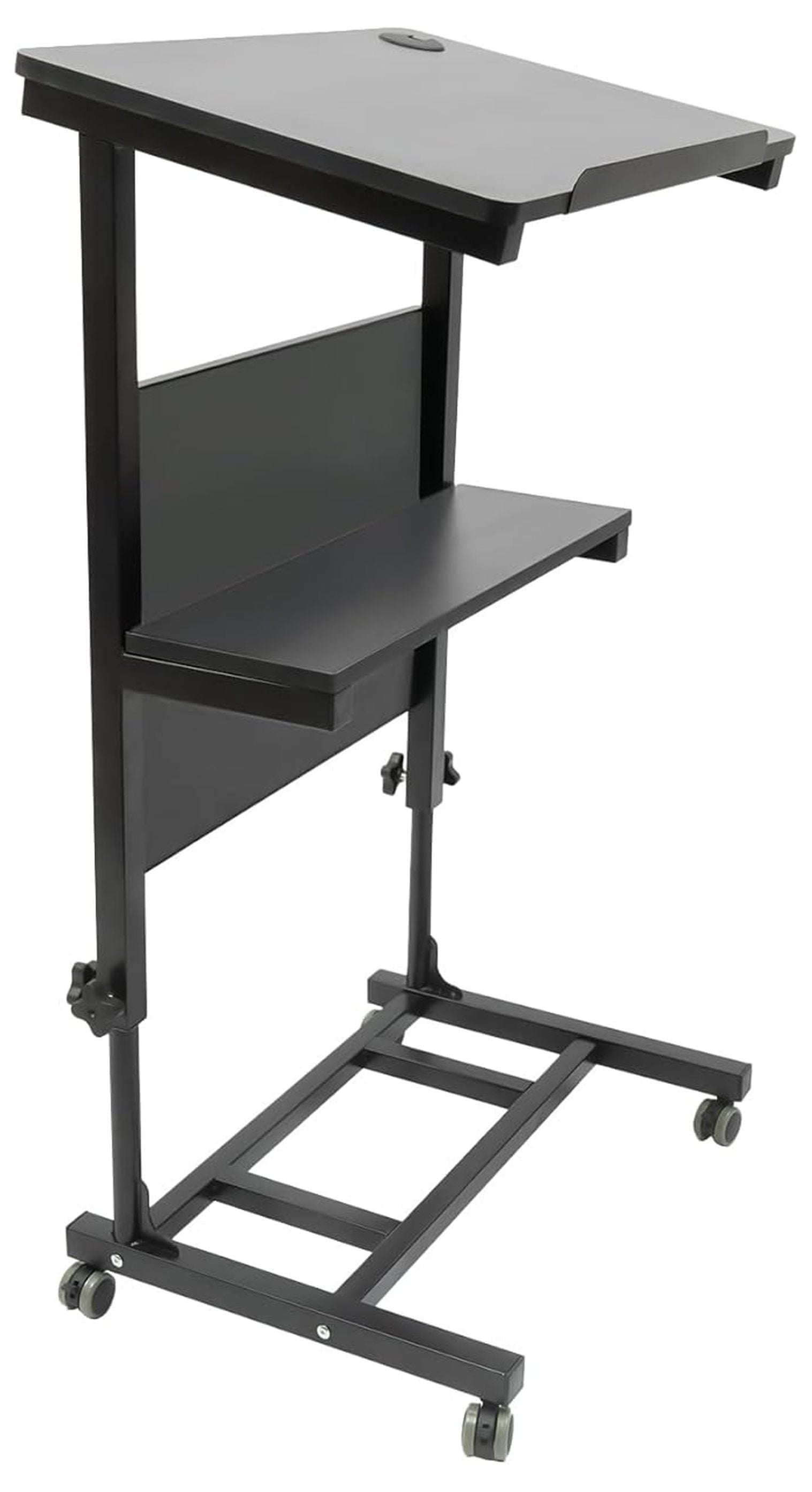 Mobile Stand Up Lectern Podium with Wheels, Portable Heavy Duty Height ...