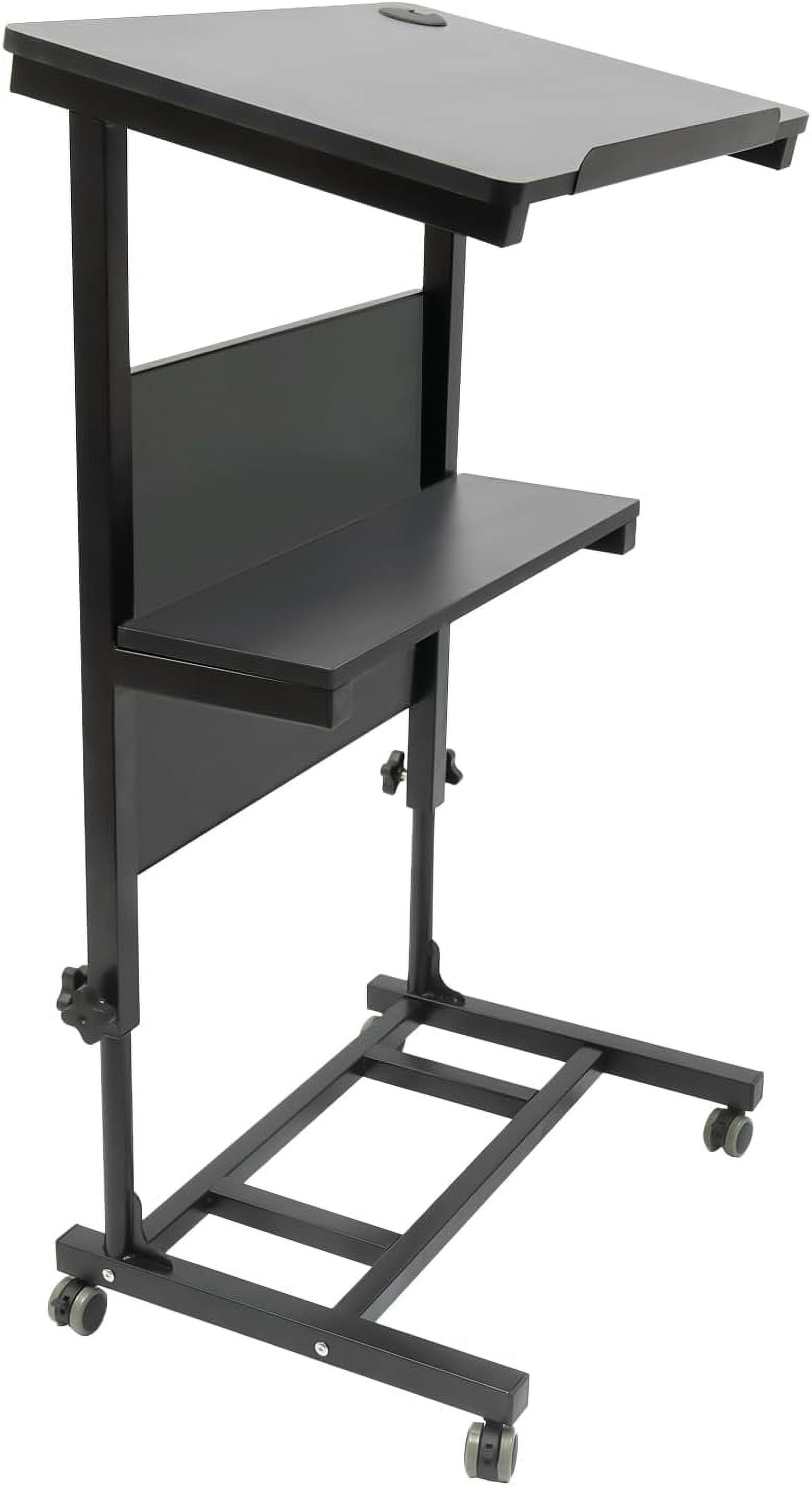 Mobile Stand Up Lectern Podium with Wheels, Portable Heavy Duty Height ...