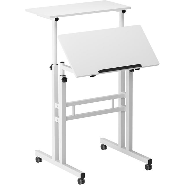 Mobile Stand Up Desk 24 inch Laptop Computer Desk Adjustable Standing ...