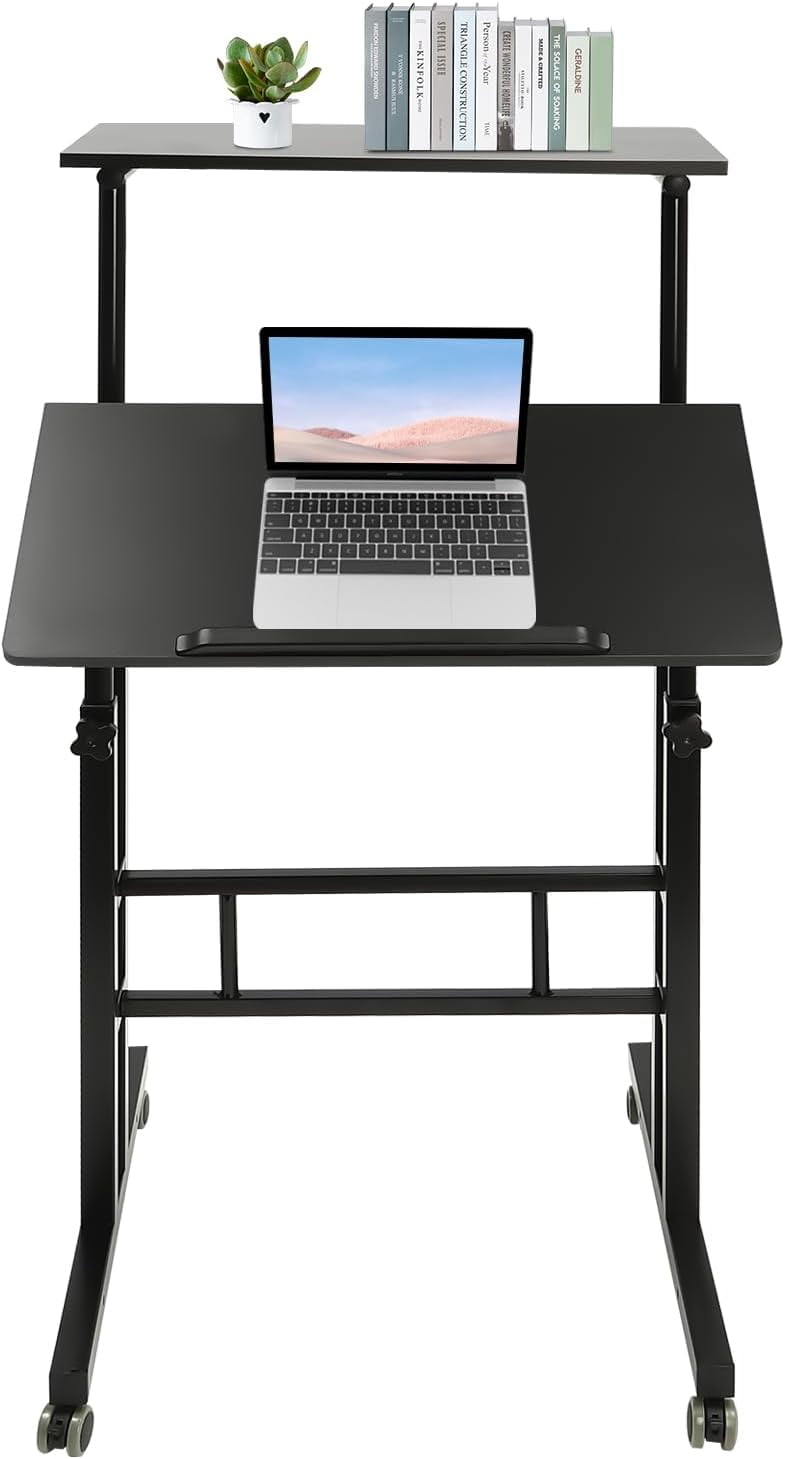 Mobile Stand Up Desk,Mobile Standing Desk,Laptop Desk Adjustable Height ...