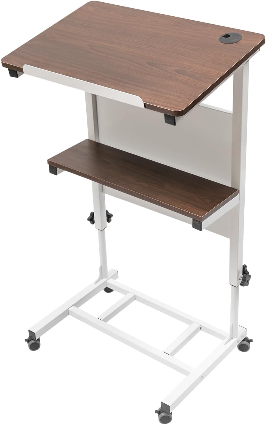 Mobile Stand Up Lectern Podium with Wheels, Portable Heavy Duty Height ...