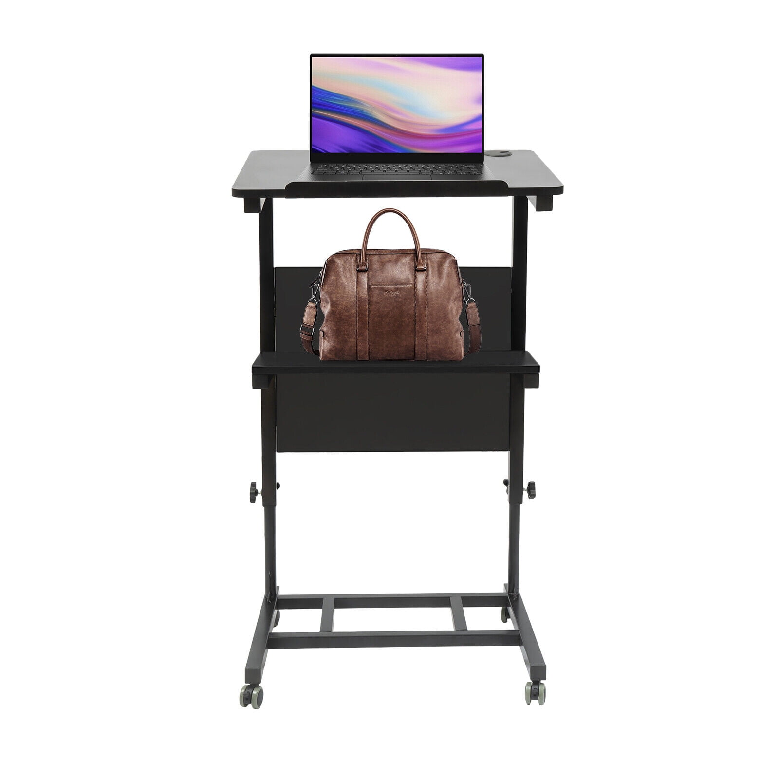 Mobile Stand Up Lectern Podium with Wheels, Portable Standing Desk ...