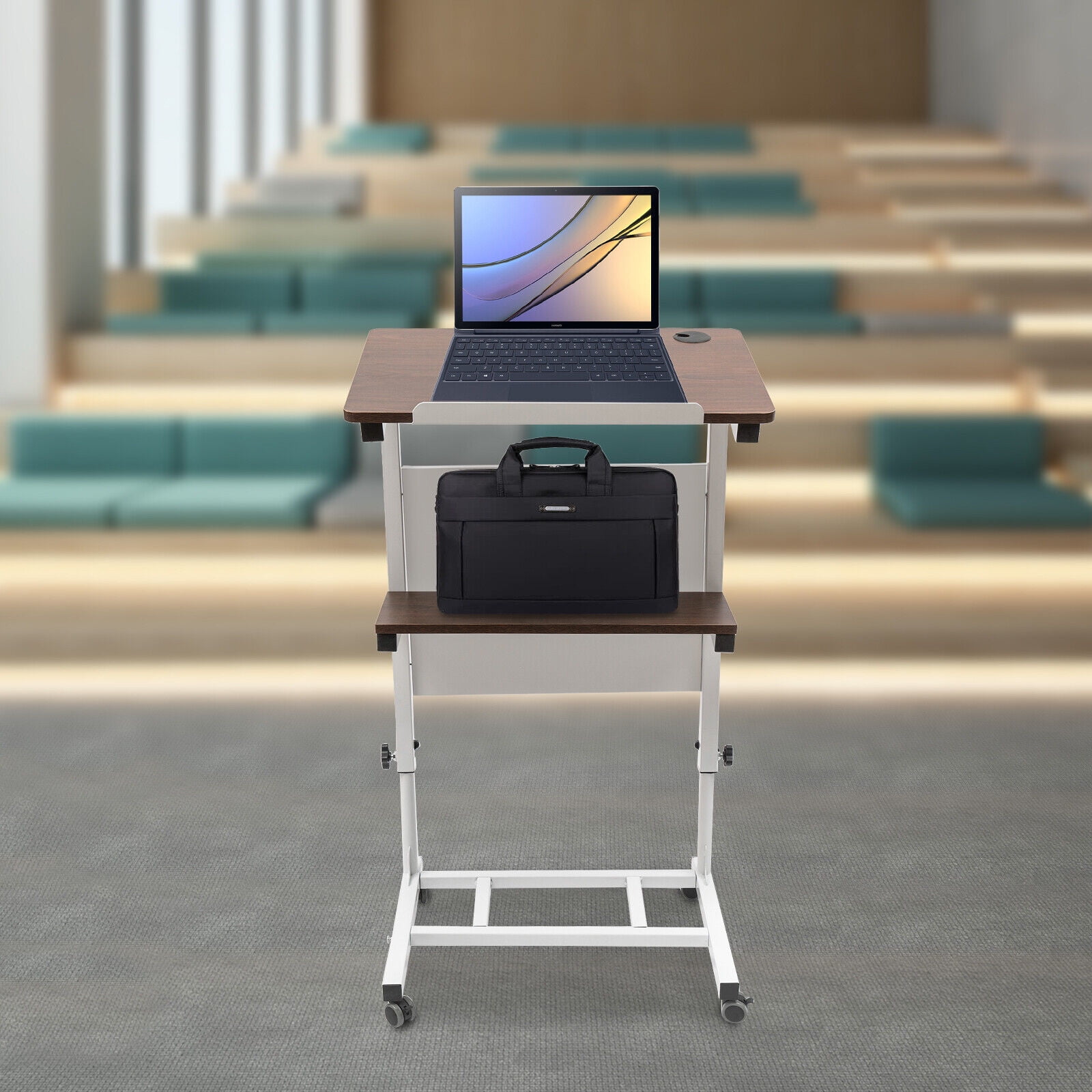Mobile Stand up Desk, Portable Podium and Presentation Lectern Height ...