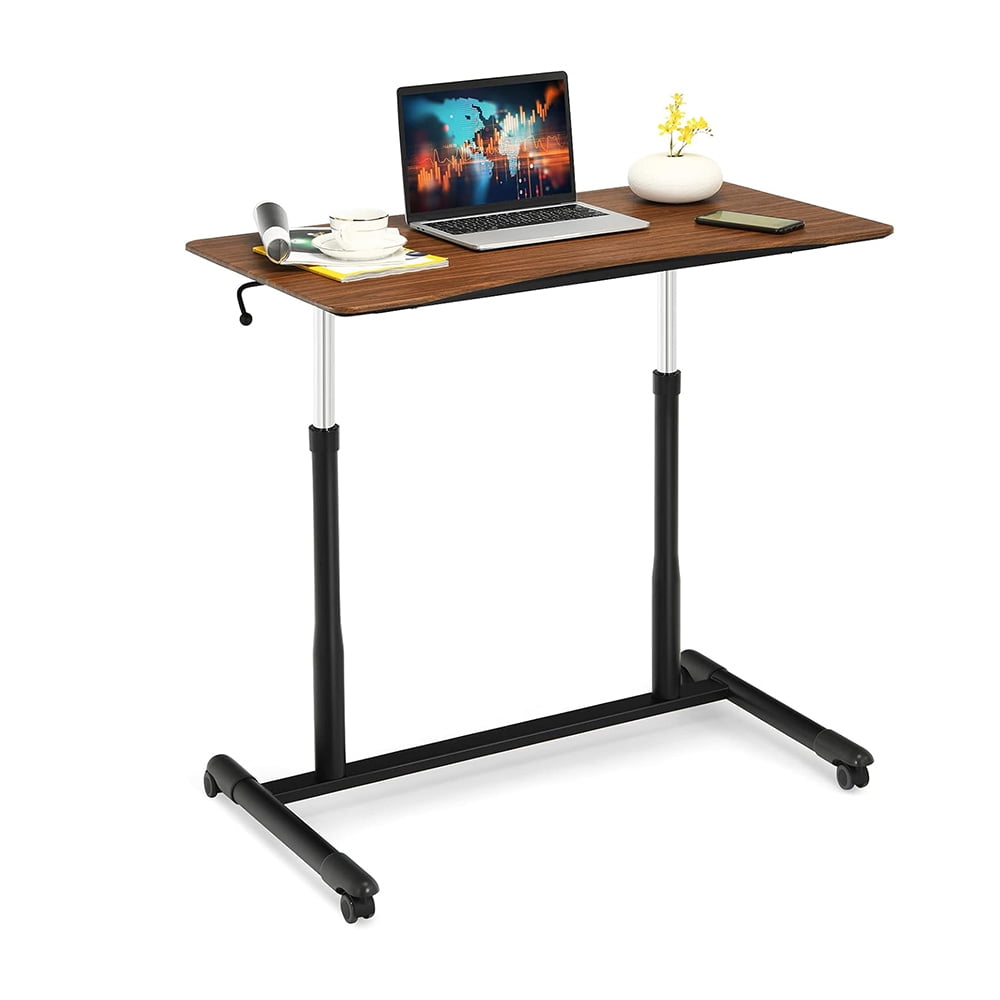 Mobile Standing Computer Desk, Height Adjustable Stand Up Desk, Rolling ...