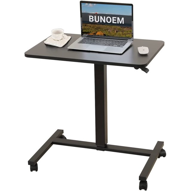 Mobile Standing Desk, 28x20 Pneumatic Laptop Height Adjustable Sit to ...