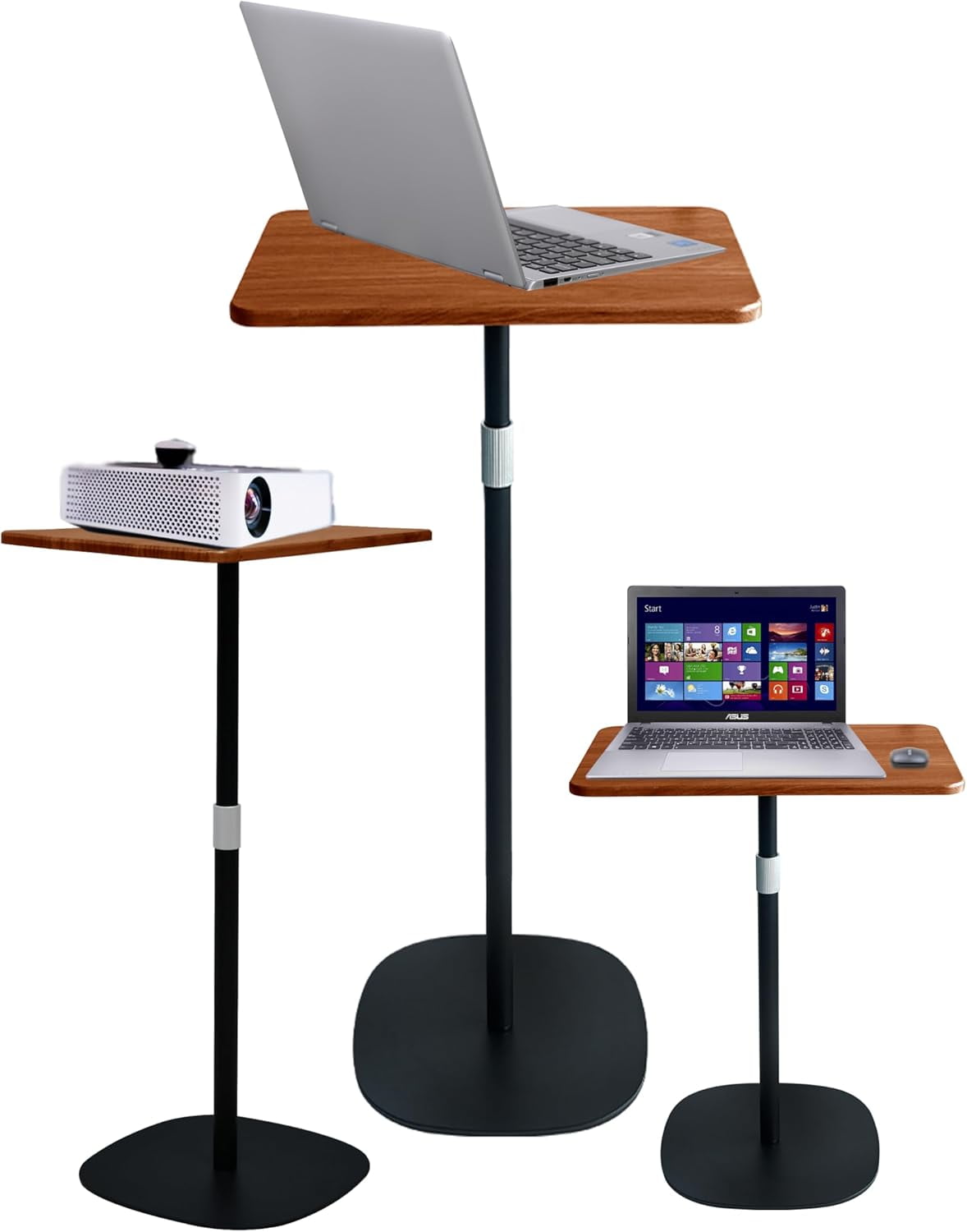 Mobile Standing Desk Height Adjustable Floor Laptop Stand, Computer ...