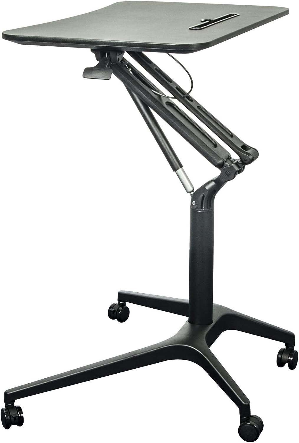 Mobile Standing Desk Height Adjustable Pneumatic Rolling Sit Stand Desk ...