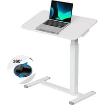 Foldable Mobile Standing Desk, Pneumatic Height Adjustable Sit Stand ...
