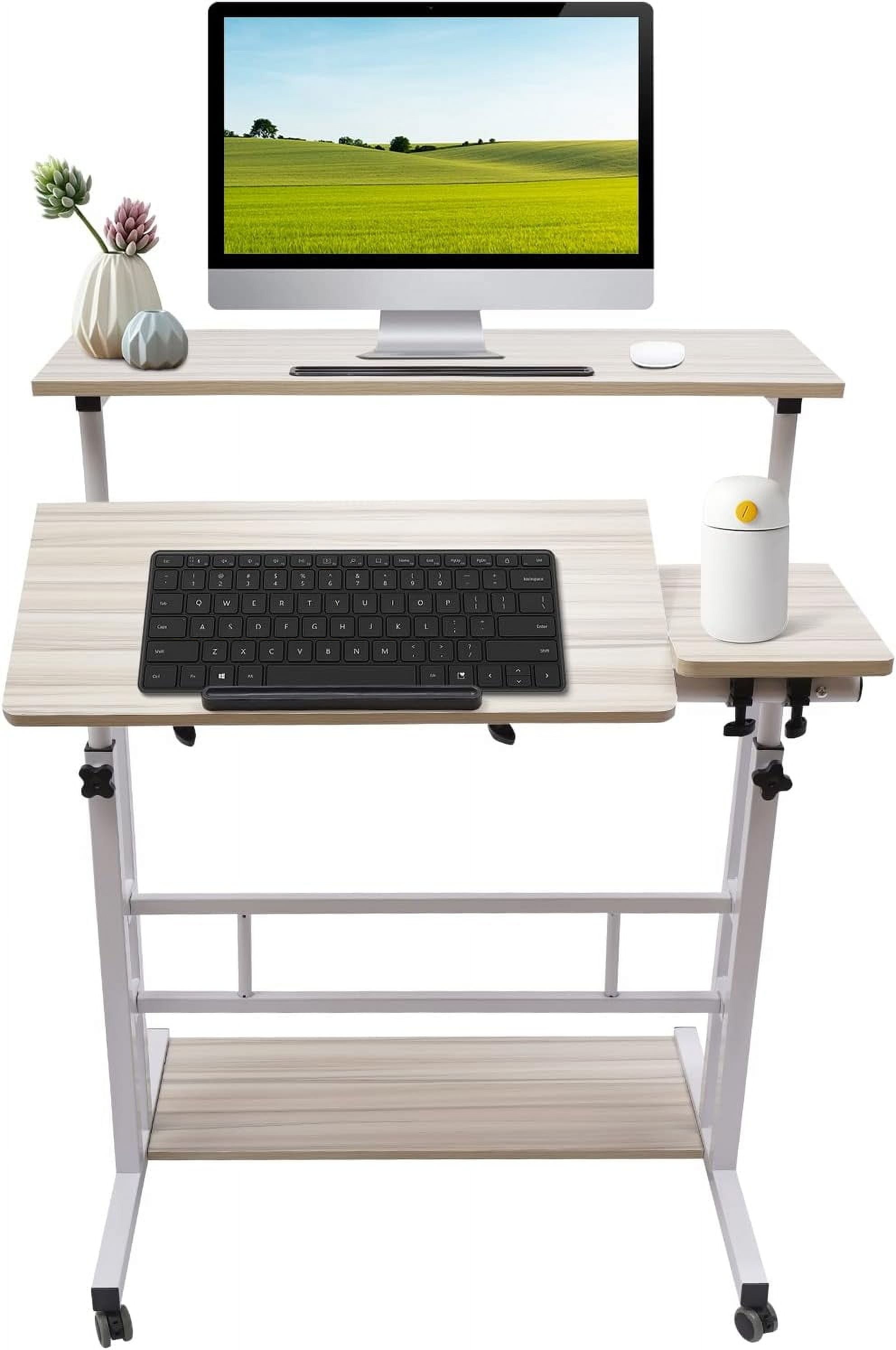 Mobile Standing Desk, Rolling Computer Desk, Adjustable Stand Up Laptop ...