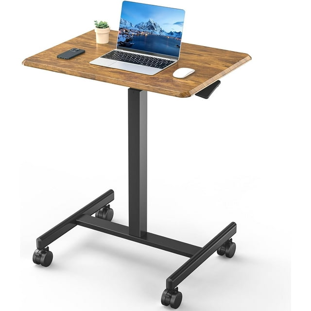 Mobile Standing Desk Rolling Laptop Stand with Wheels, Adjustable ...
