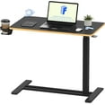Mobile Standing Desk with Wheels Pneumatic Laptop Desk Rolling Computer ...