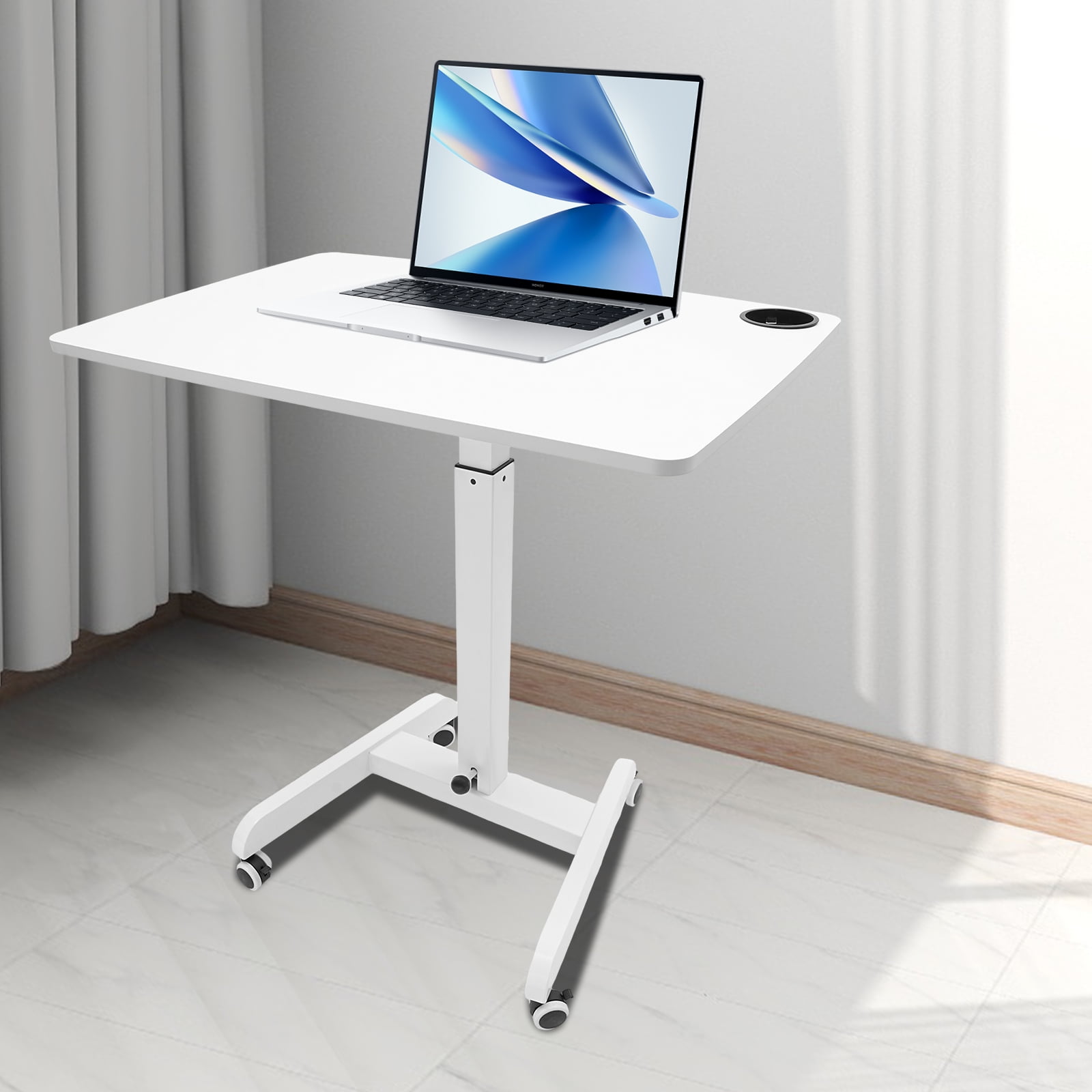 Mobile Standing Desk with Wheels 4 Universal Wheels, Anti-bump Rounded ...