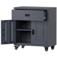 Mobile Steel Garage Storage Cabinet with Lock & Adjustable Shelves on ...