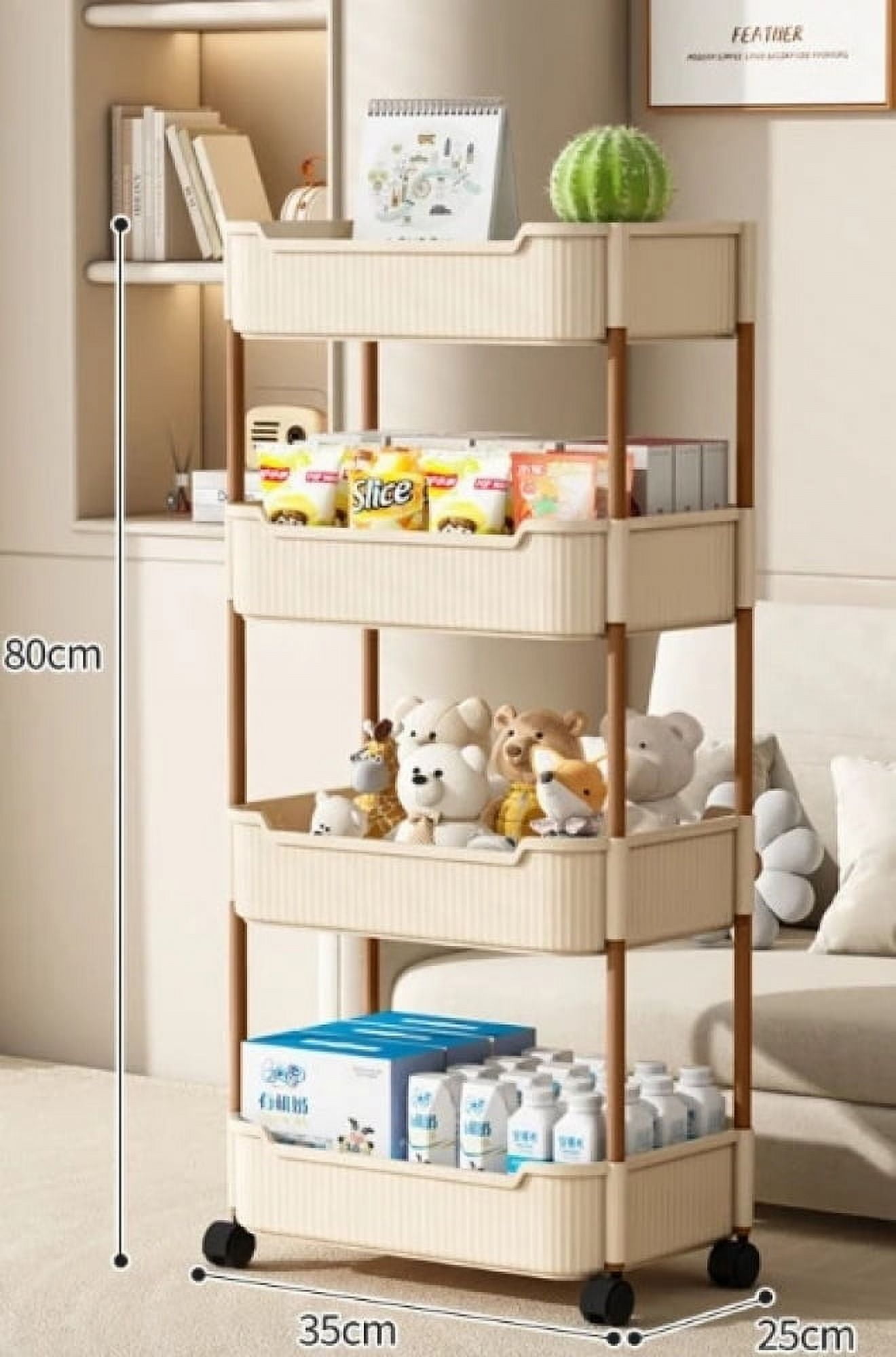 Mobile Storage Rack Trolley Kitchen Bathroom Bedroom Multi Storey ...
