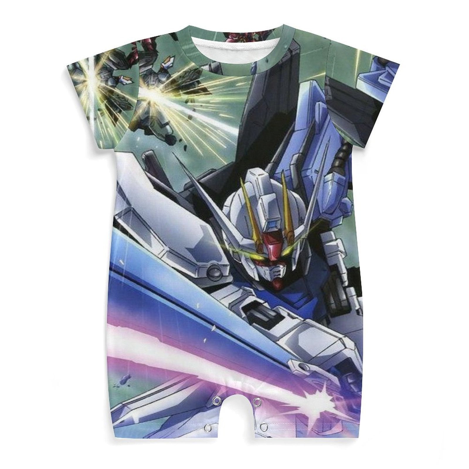Mobile Suit Gundam Baby Boy Girl Short Sleeve Rompers Bodysuit One ...