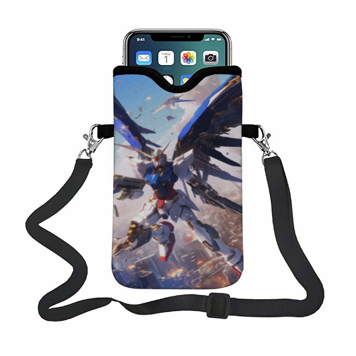Mobile Suit Gundam SEED Freedom phone satchel, featuring an adjustable ...