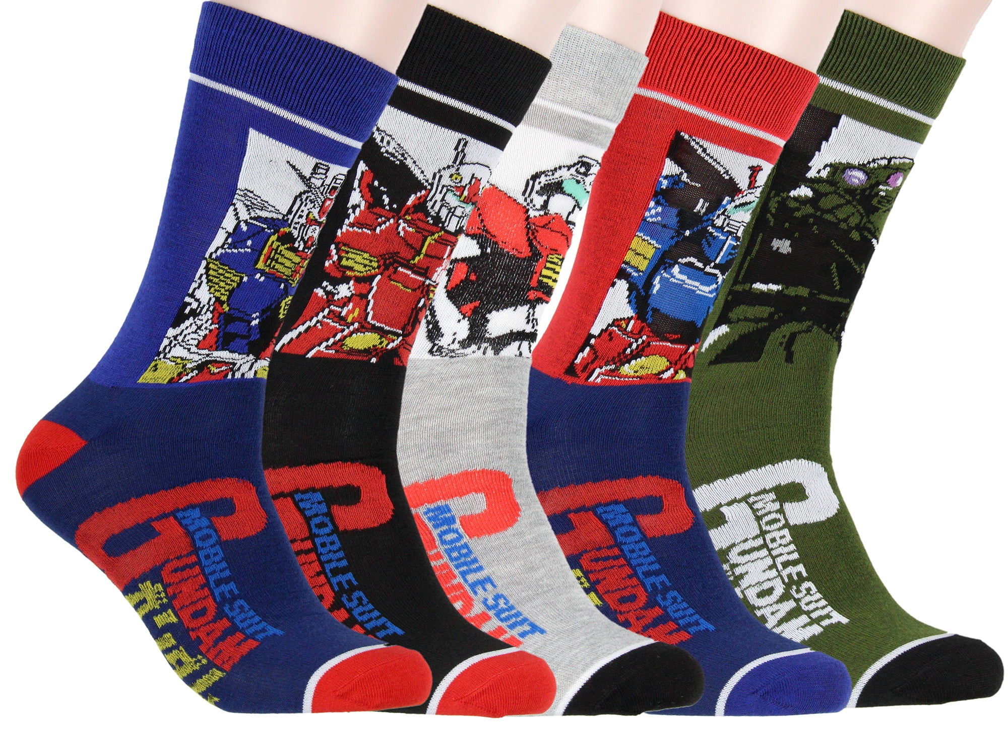 Seven Times Six Mobile Suit Gundam Socks, 5 Pack Adult Crew Socks, RX ...