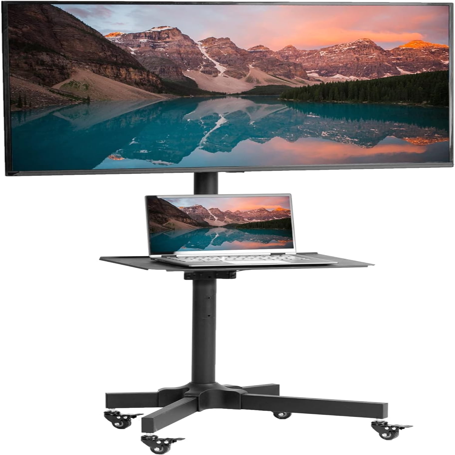 Mobile TV Cart for 13-60 inch Screens up to 55 lbs LCD LED OLED 4K ...