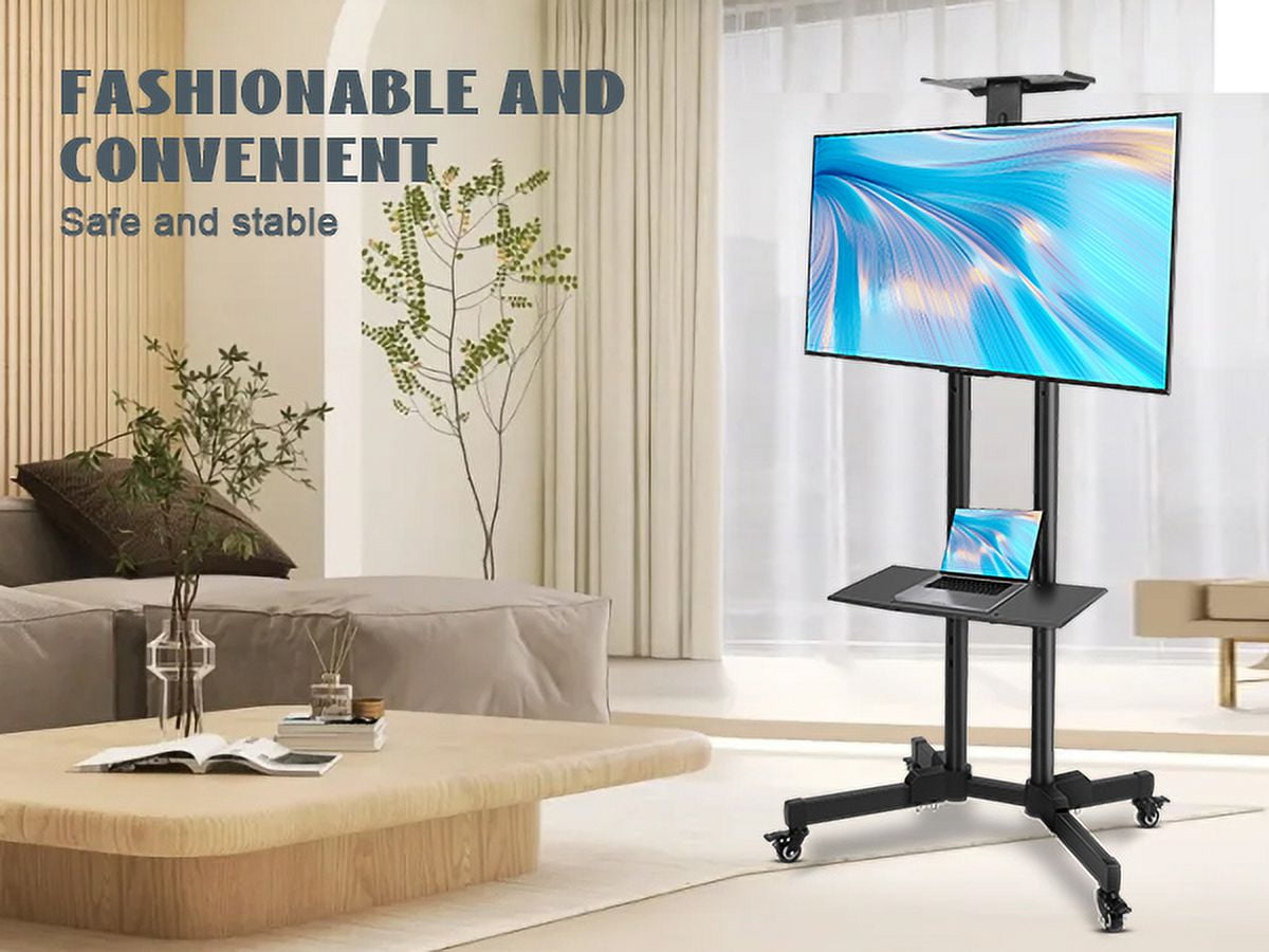 Mobile TV Cart LED LCD Flat Curved Screens TVs Rolling TV Stand with ...