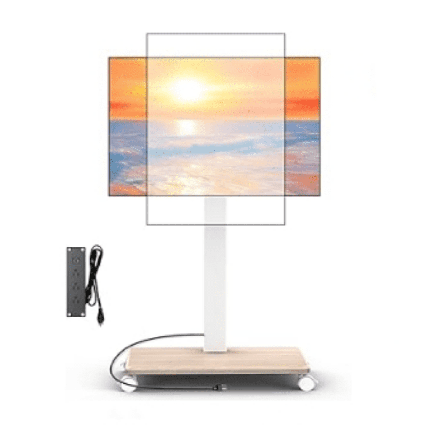 Mobile TV Cart with Power Outlet, el Rolling TV Stand for 32-75 Inch ...