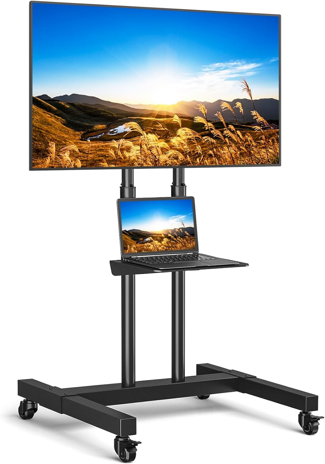 Mobile TV Cart Rolling TV Stand for 32-83 Inch Screens up to 110lbs ...
