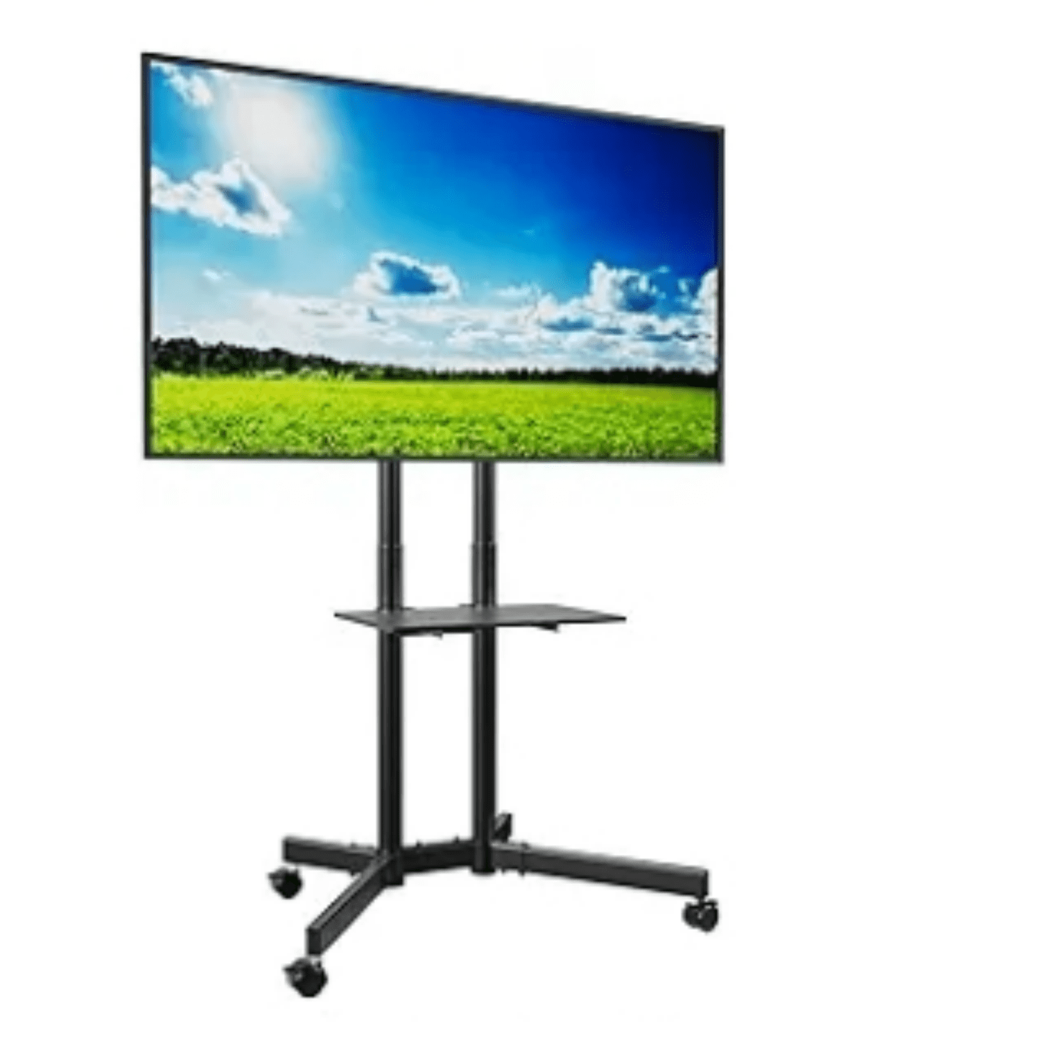 Mobile TV Cart, Tilt Rolling TV Floor Stand with Locking Wheels for 32 ...