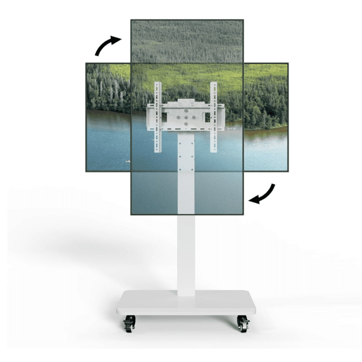 Mobile TV Cart with Wheels.Rolling TV Stand for 26 to 65 Inch Flat ...